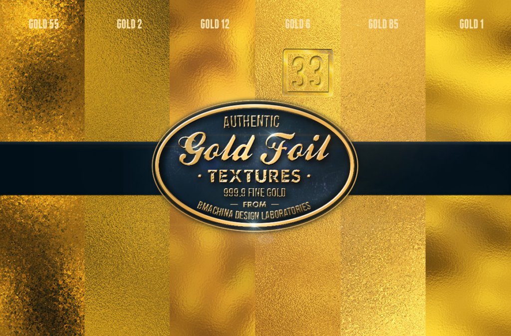 31 Authentic Gold Foil Textures - Pure Gold - BMACHINA